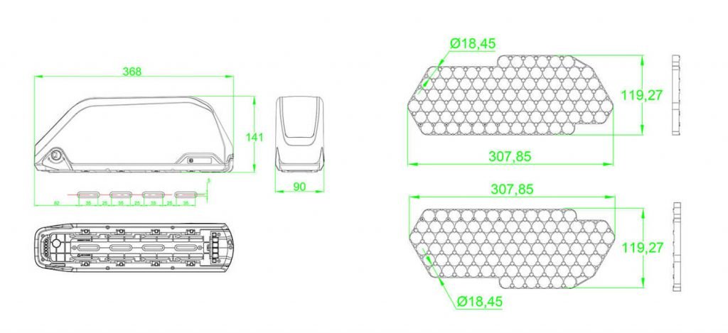 Ebike Battery Box Polly DP9 36V/48V/52V | Skya Power